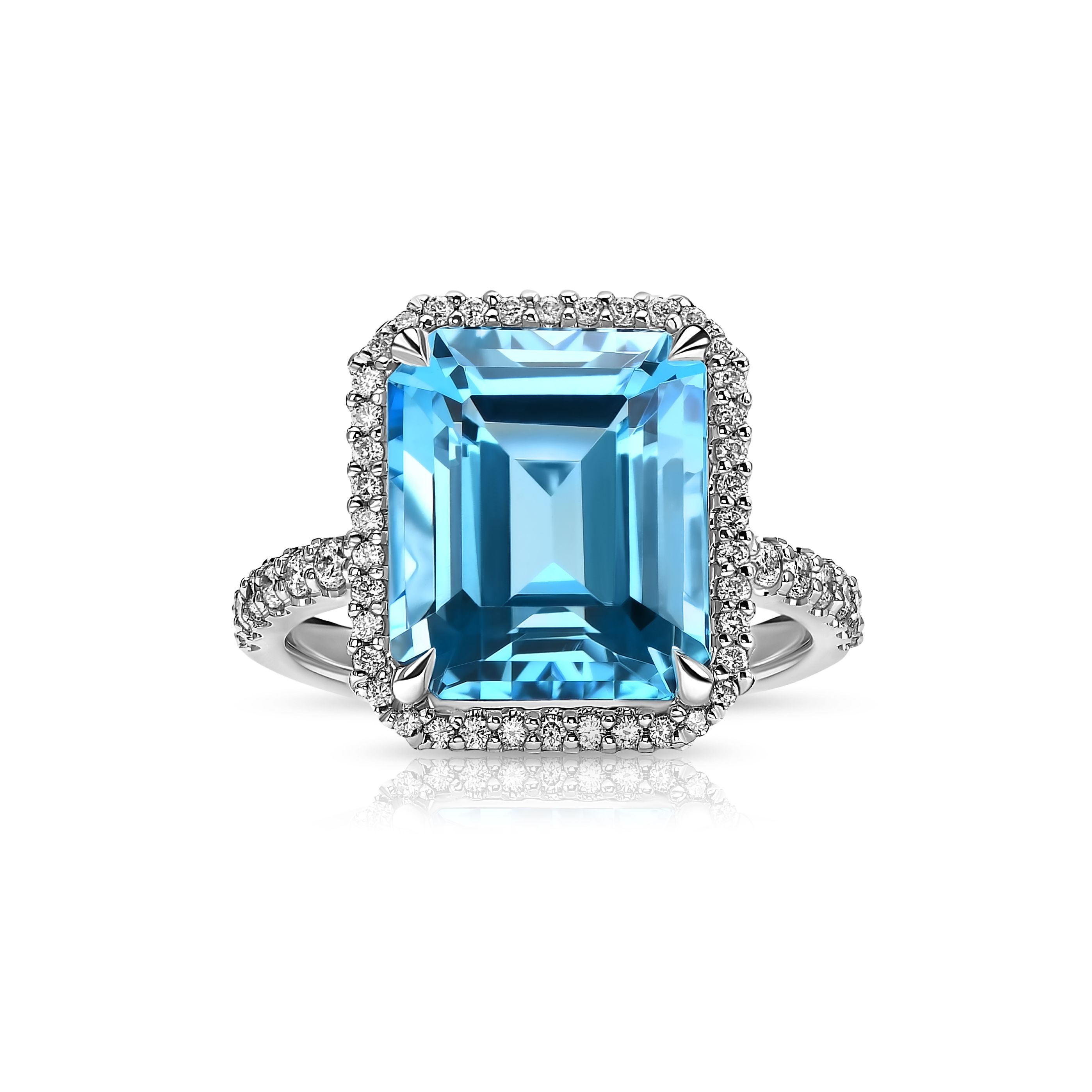 Buy Blue Topaz Diamond Ring 18k Dubai | Parure Atelier