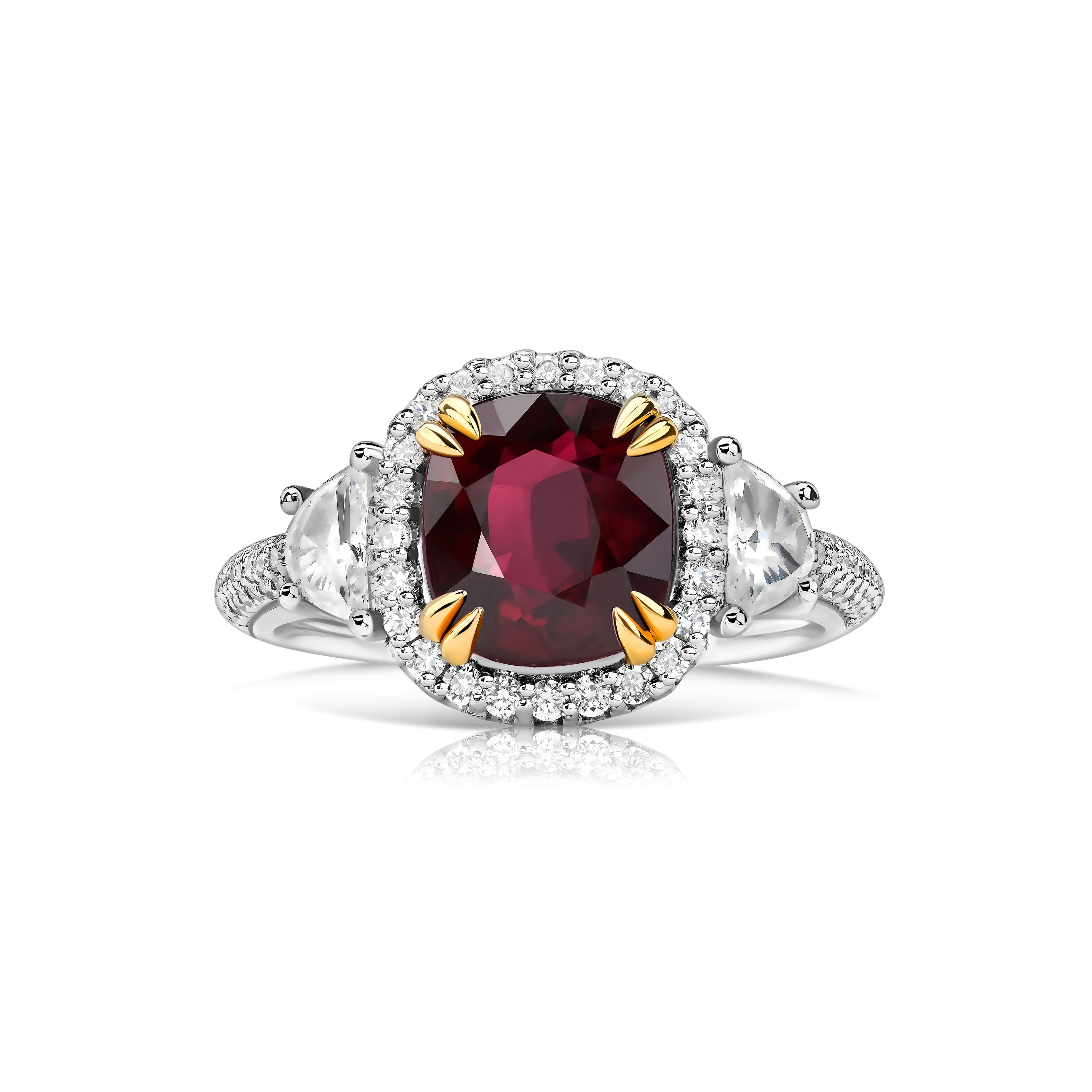 Buy 3.02 ct Cushion Ruby Ring Dubai | Parure Atelier